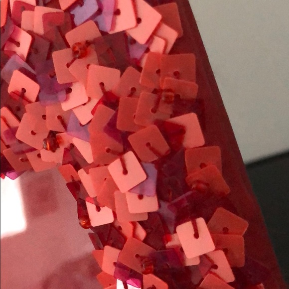 Other | Melon Blood Red Opalescent Square Sequined Frame | Poshmark